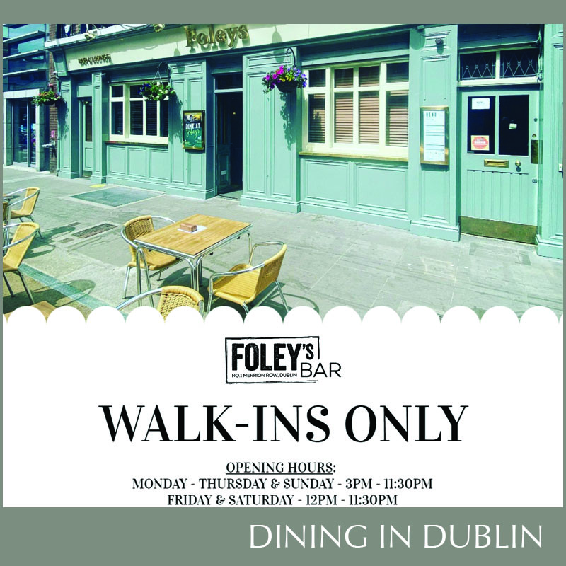 Foley’s Bar, Merrion Row reopens for outdoor dining! | Dining in Dublin ...